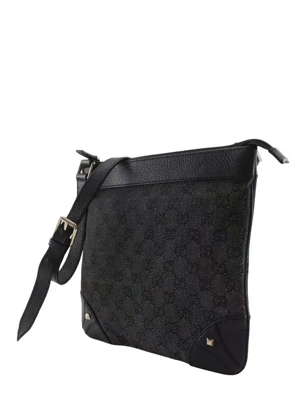 Gucci 2000-2015 Gg Denim Nailhead Crossbody Bag - Grey