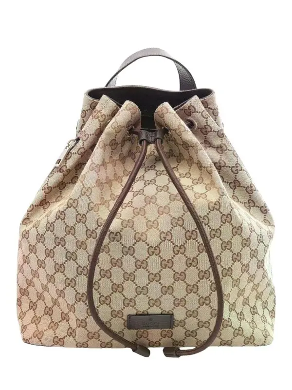 Gucci Gg Canvas Drawstring Backpack - Neutrals