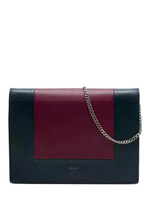 Celine 2017 Leather Frame Wallet On Chain Crossbody Bag - Red