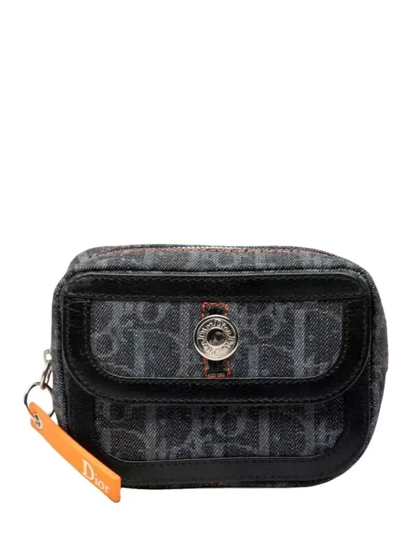 Dior 2005 Oblique Denim Flight Coin Pouch - Blue
