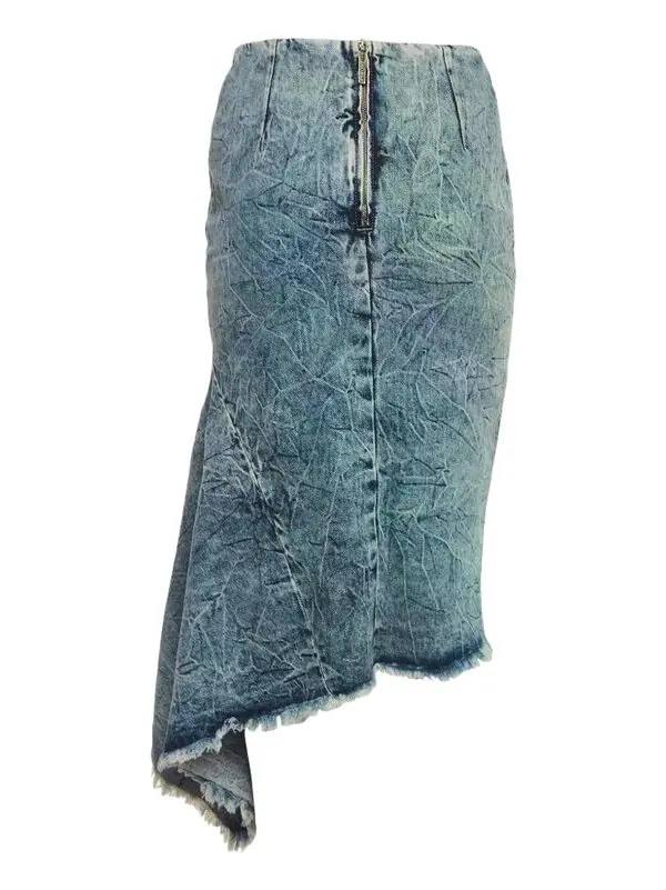 Balenciaga Asymmetrical Acid-wash Midi Skirt - Blue
