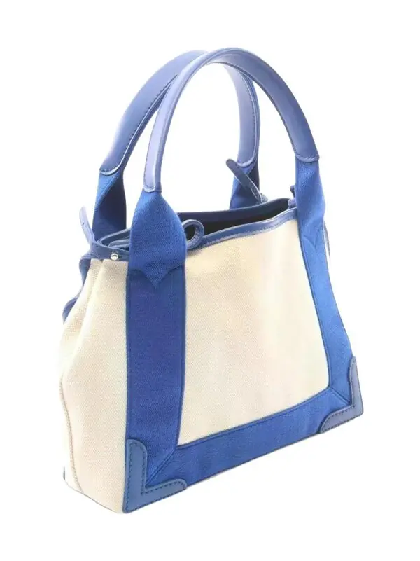 Balenciaga Navy Cabas Tote Bag - White