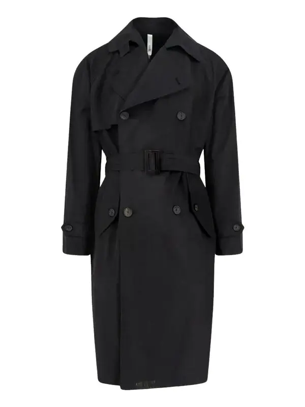 HEVO Motolese Double-breasted Trench Coat - Black