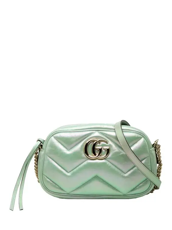 Gucci Small Gg Marmont Matelassé Crossbody Bag - Green