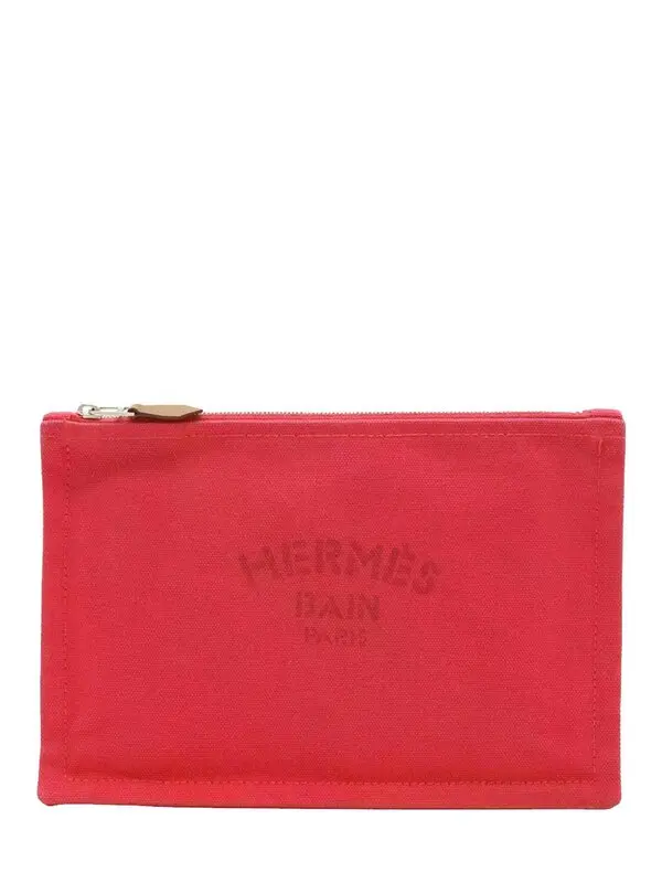Hermès Toile Bain Yachting Flat Pm Pouch - Red