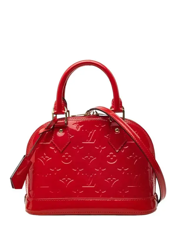 LOUIS VUITTON 2014 Monogram Vernis Alma Bb Satchel - Red