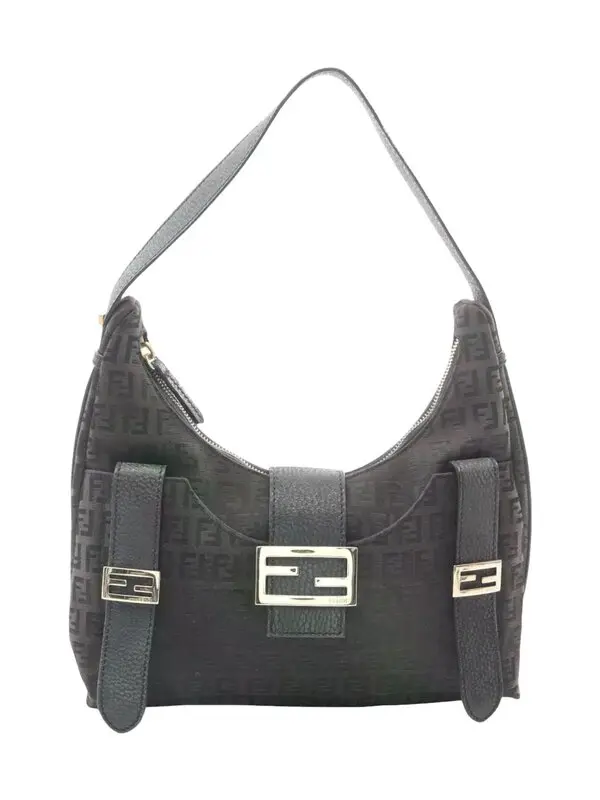 Fendi 2000-2010 Zucchino Canvas Shoulder Bag - Brown