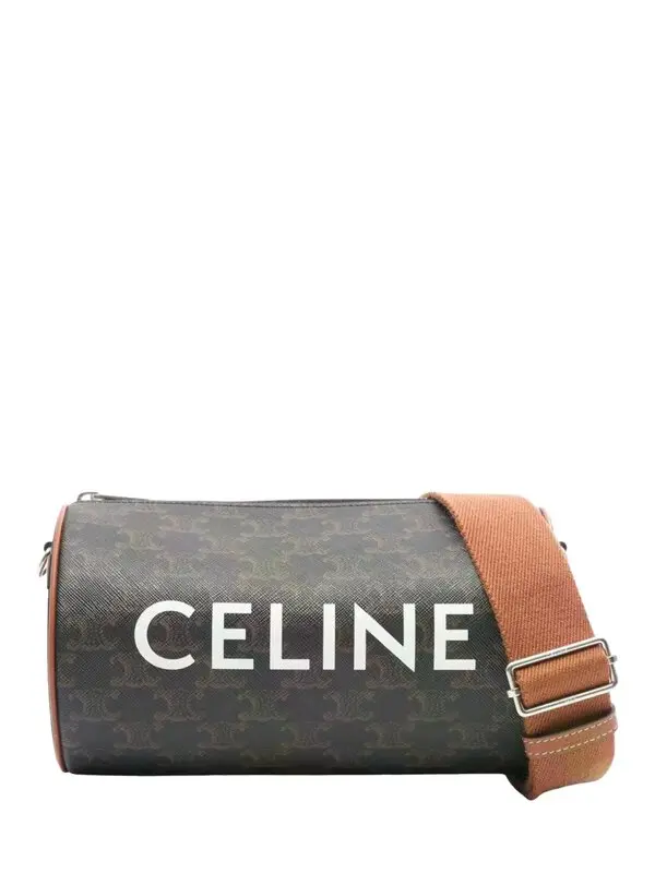 Celine Triomphe Coated Canvas Cylinder Crossbody Bag - Brown