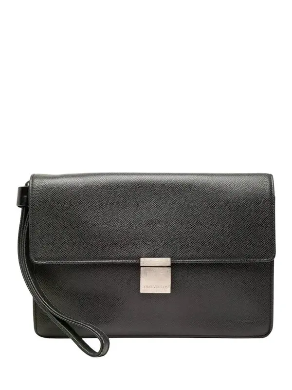 LOUIS VUITTON 2005 Taiga Selenga Clutch Bag - Black