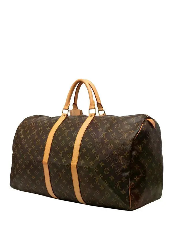 LOUIS VUITTON Monogram Keepall 55 Travel Bag - Brown