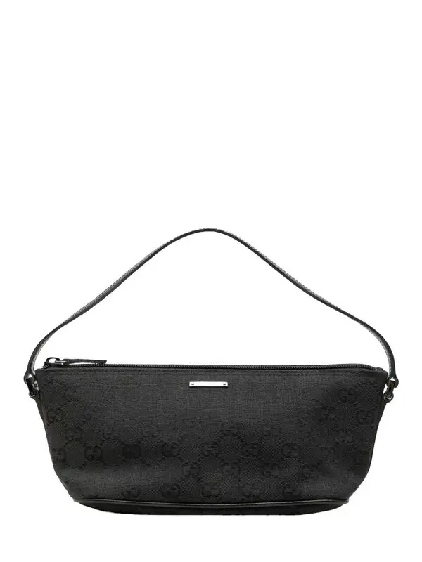 Gucci 2000-2015 Gg Canvas Boat Shoulder Bag - Black
