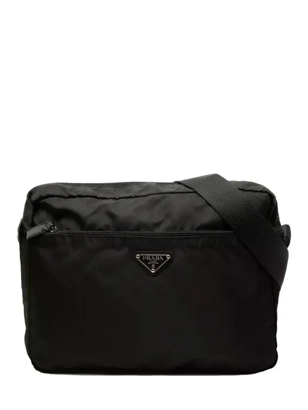 Prada Tessuto Zip Top Crossbody Bag - Black