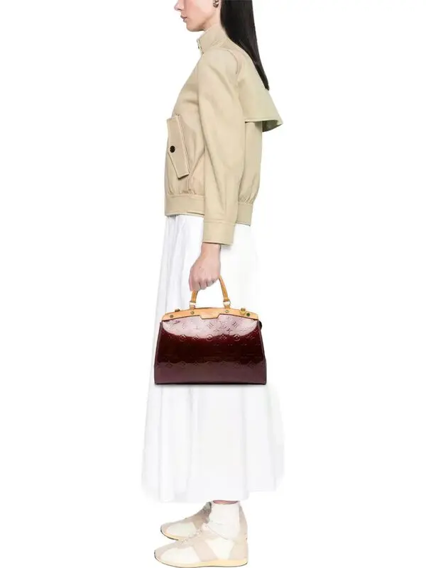 LOUIS VUITTON Monogram Vernis Brea Mm Satchel - Red