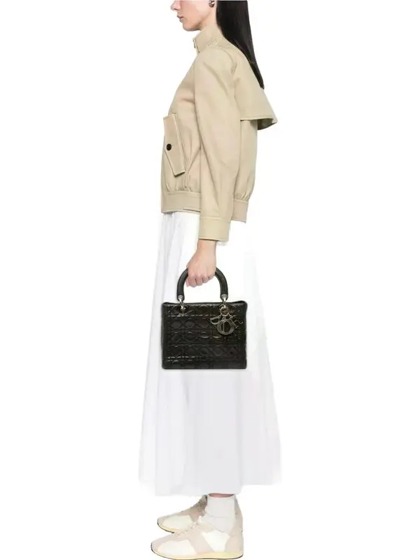 Dior Lambskin Cannage Lady Satchel - Black