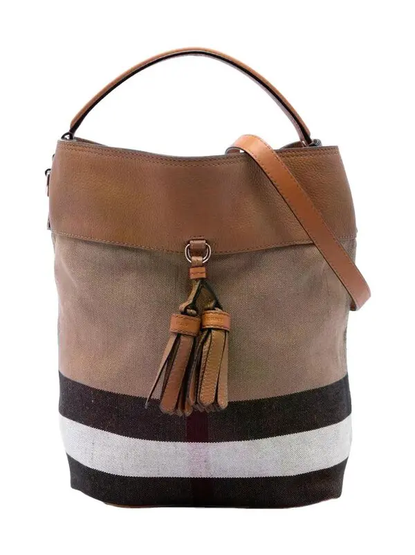 Burberry Ashby Tassel Bucket Bag Satchel - Brown