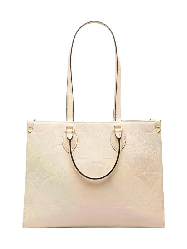 LOUIS VUITTON Monogram Empreinte Onthego Mm Satchel - Brown