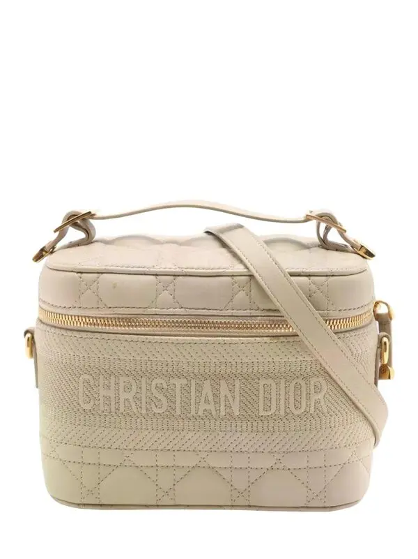 Dior 2020-2021 Small Lambskin Cannage Diortravel Case Vanity Bag - Neutrals