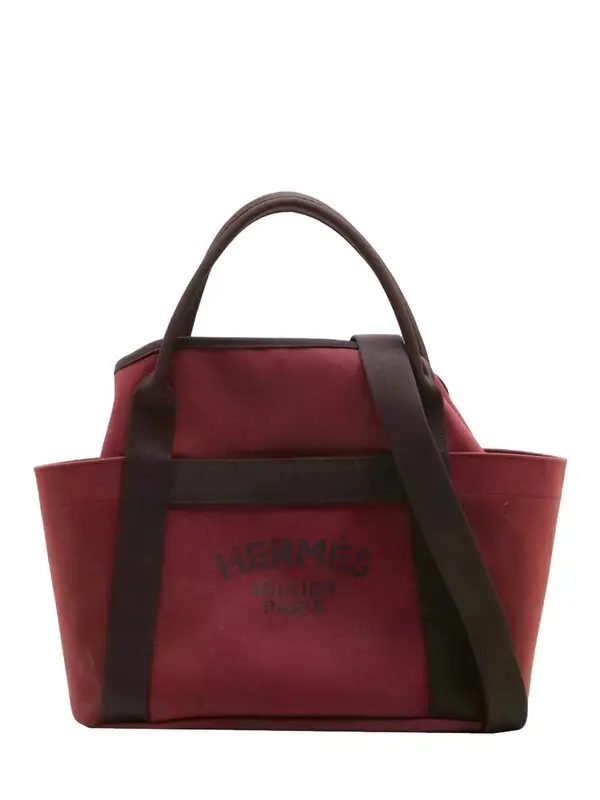Hermès Toile Sac De Pansage Grooming Bag Satchel - Red