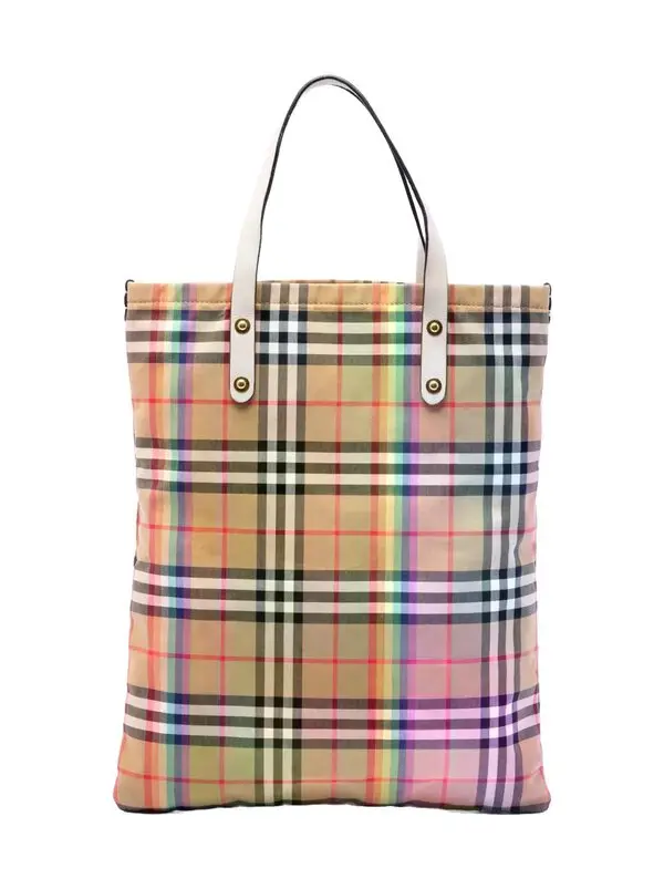 Burberry 2000-2017 House Check Canvas Rainbow Tote Bag - Neutrals