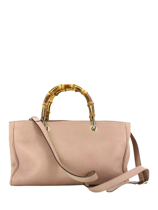 Gucci Bamboo Shopper Leather Medium Tote Bag - Pink