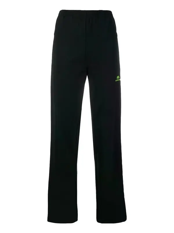 Balenciaga Neon Appliqués Jogging Trousers - Black