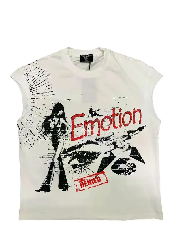 Mixed Emotion Starboy Graphic Print Vest - White