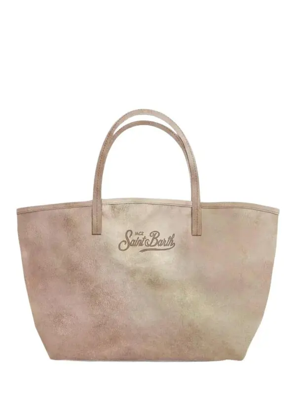 MC2 SAINT BARTH City Logo-print Suede Tote Bag - Neutrals