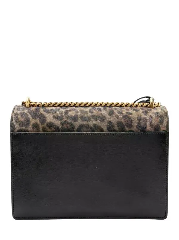 Saint Laurent Leopard Printed Sunset Shoulder Bag - Black