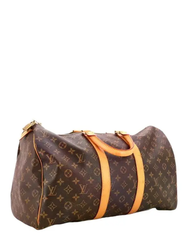 LOUIS VUITTON Monogram Canvas Keepall 45 Satchel - Brown