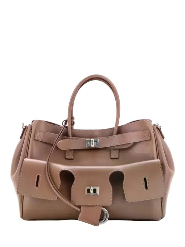 Balenciaga Bel Air Carry All Bag Leather Small Tote Bag - Brown