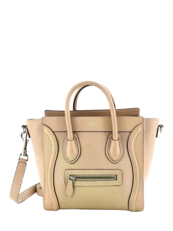 Celine Luggage Bag Grainy Leather Nano Crossbody Bag - Neutrals