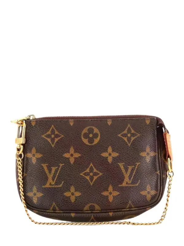 LOUIS VUITTON Pochette Accessoires Monogram Canvas Mini Clutch Bag - Brown
