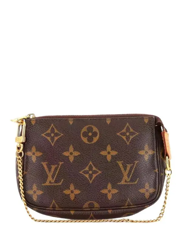 LOUIS VUITTON Pochette Accessoires Monogram Canvas Mini Clutch Bag - Brown