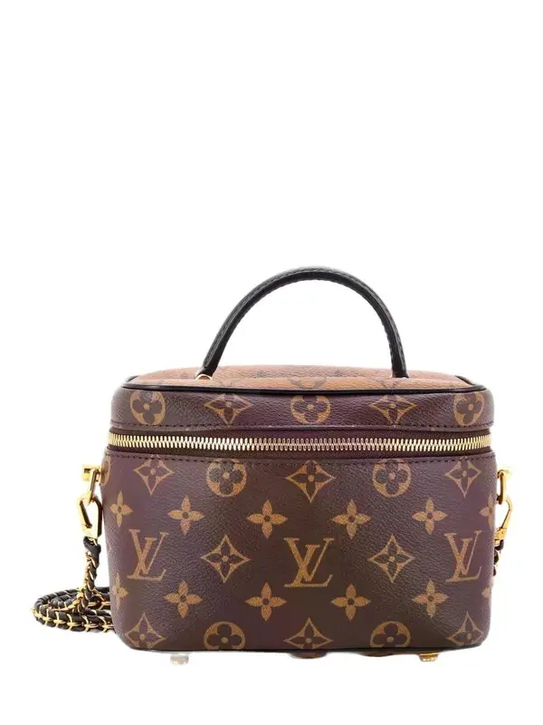 LOUIS VUITTON Vanity Handbag Reverse Monogram Canvas Pm Satchel - Brown