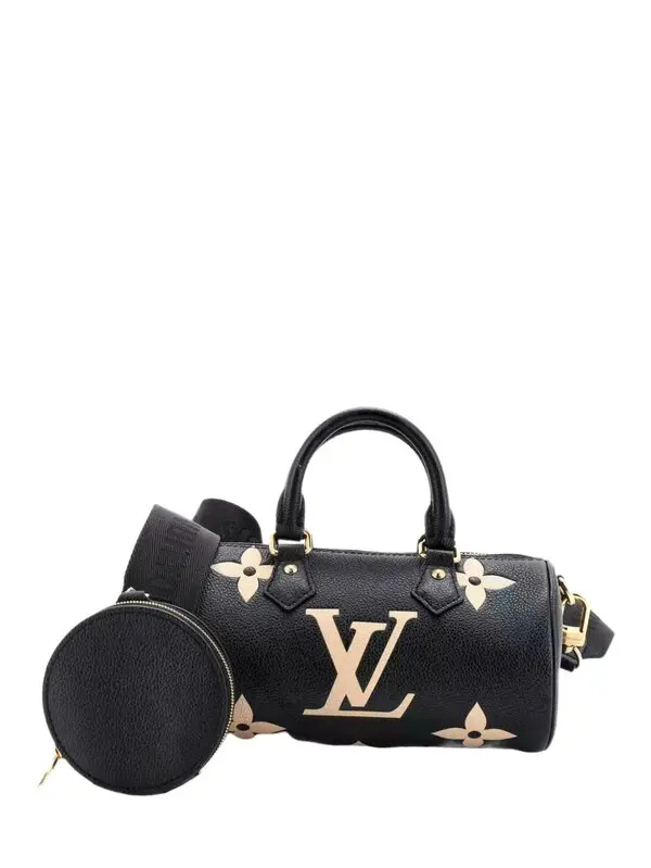 LOUIS VUITTON Papillon Bb Monogram Empreinte Giant Bicolor Crossbody Bag - Black