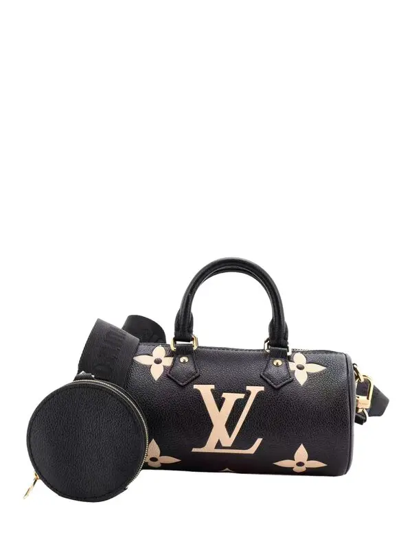 LOUIS VUITTON Papillon Bb Monogram Empreinte Giant Bicolor Crossbody Bag - Black
