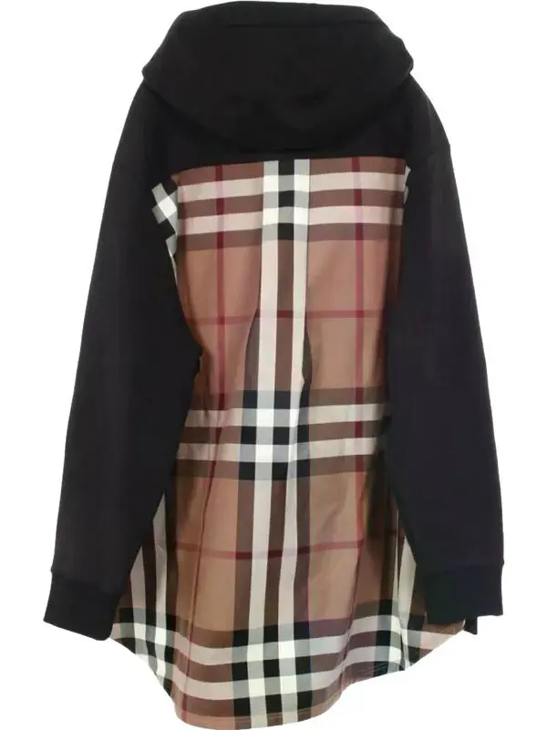 Burberry 2010s Check-trim Hoodie - Black