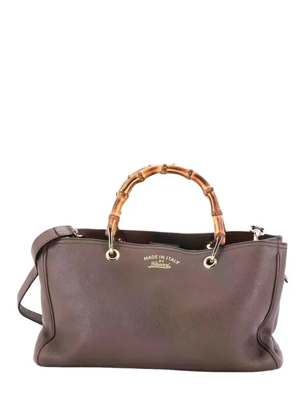 Gucci Bamboo Shopper Leather Medium Tote Bag - Brown