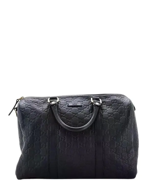 Gucci Joy Boston Bag Ssima Leather Medium Handbag - Black