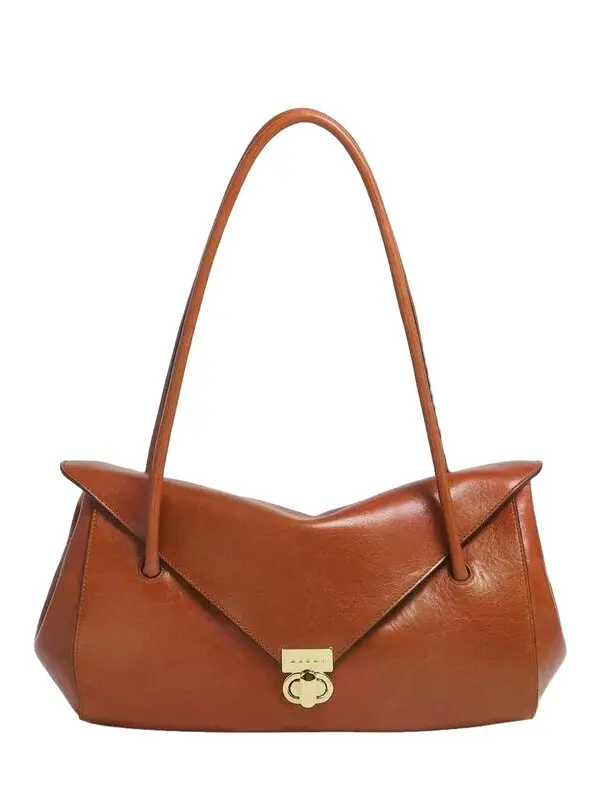 Marni Leather Tote Bag - Brown