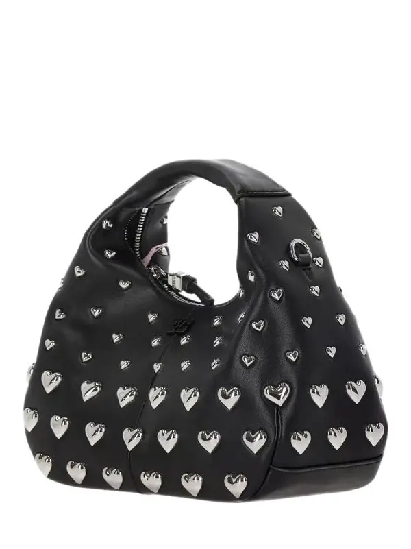 GANNI Heart-stud Shoulder Bag - Black