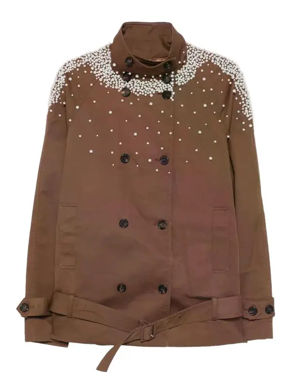 Giuseppe Di Morabito Embellished Belted Coat - Brown