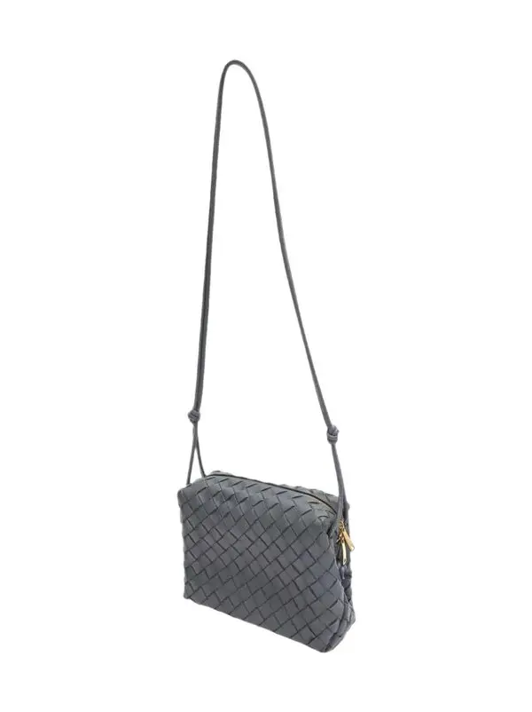 Bottega Veneta Lambskin Intrecciato Loop Crossbody Bag - Grey