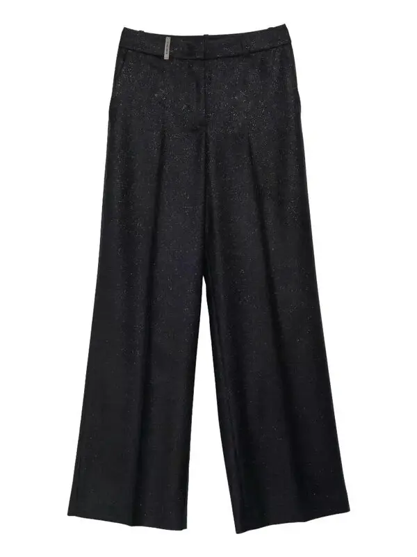 Peserico Shimmering Wide-leg Trousers - Black