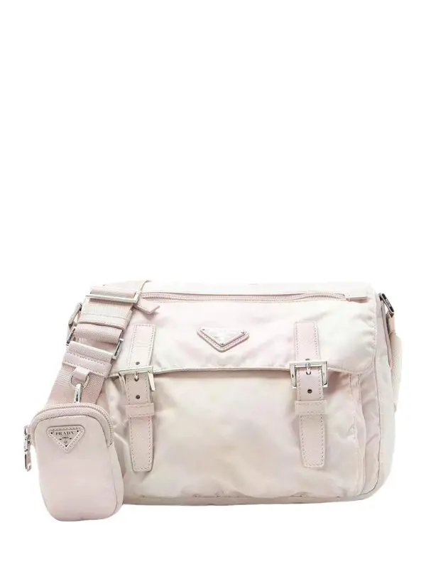 Prada Re-nylon Double Buckle Messenger Bag - Pink