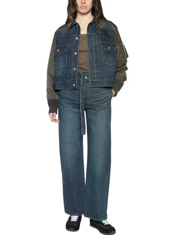 Sacai Layered Waist Belted Jeans - Blue
