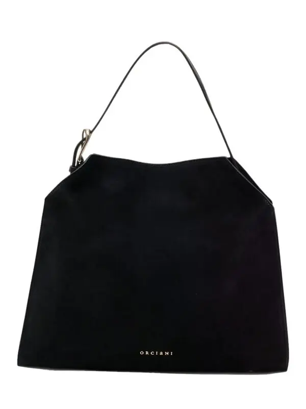 Orciani Medium Trinity Peach Logo-plaque Tote Bag - Black