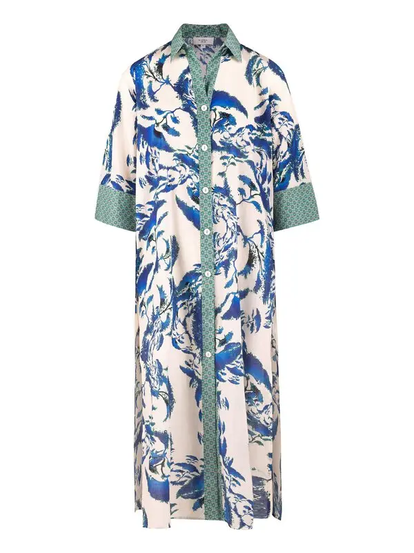 KARMA ON THE ROCKS Mio Bonsai Cotton Shirt Dress - Blue