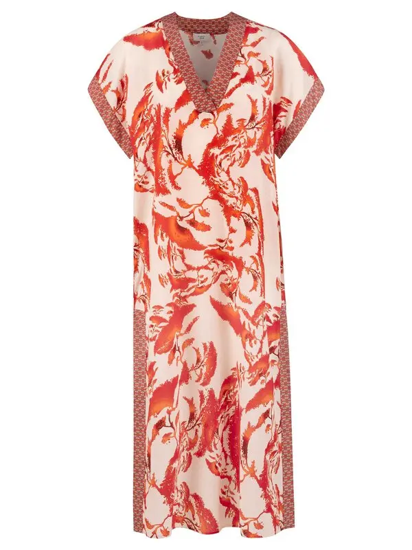 KARMA ON THE ROCKS Noo Bonsai Cotton Long Tunic Dress - Red