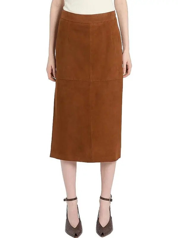 Marella Mllmarmo Suede Skirt - Cognac